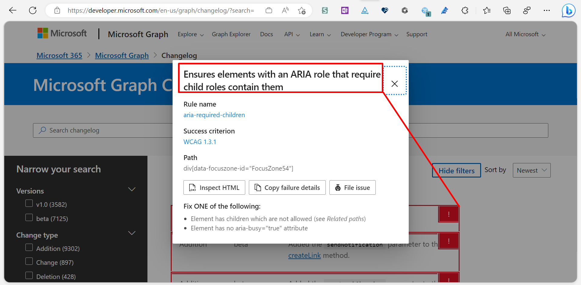 [Microsoft Graph Toolkit Playground]: Ensures element with an ARIA role that require child roles ...