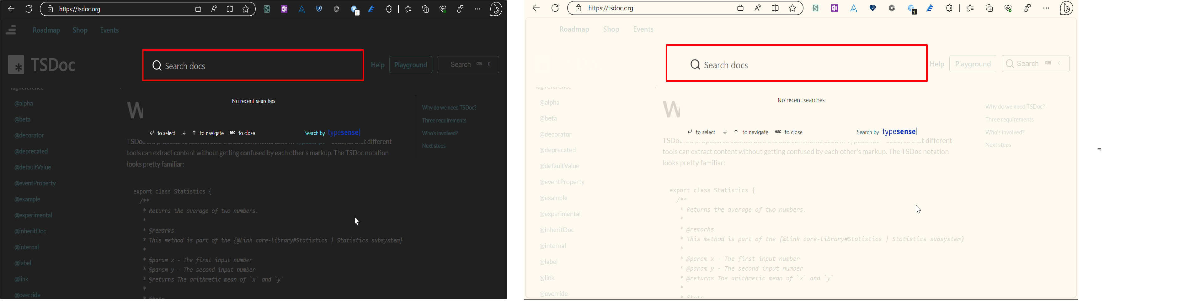Tsdoc Search Search Dialog Rectangular Boundary Is Not Visible In High Contrast Of Aquatic