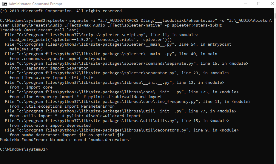 spleeter-native on Windows fails with command not recognized · Issue #8 · diracdeltas ...