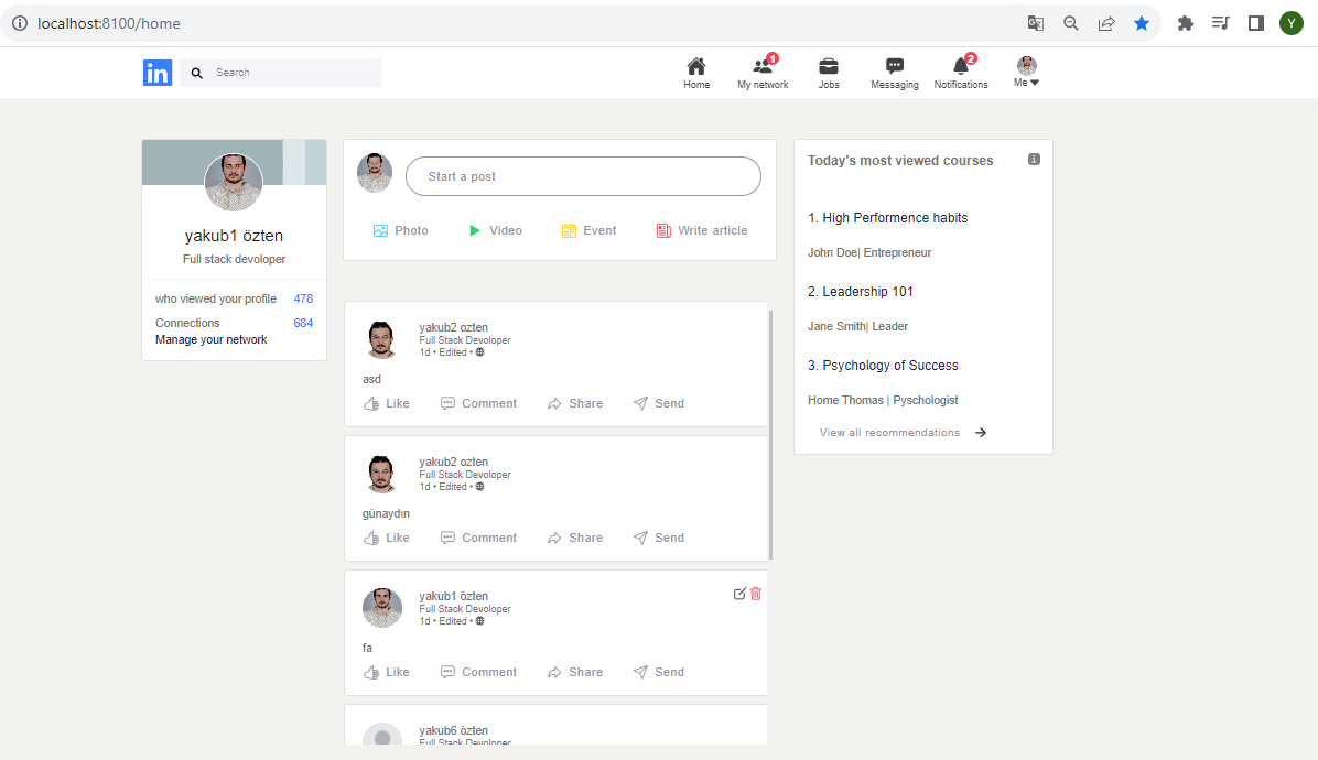 GitHub - YakubOzten/Linkedin-Clone-UI