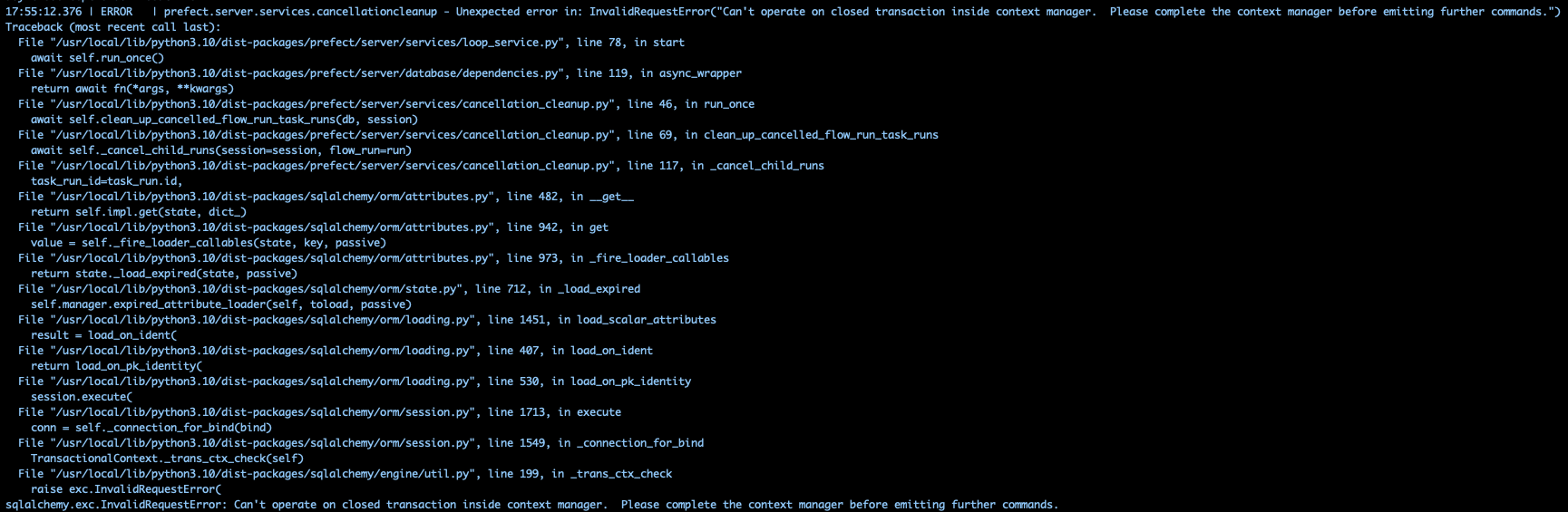 CancellationCleanup service locking up DB · Issue #9120 · PrefectHQ/prefect · GitHub