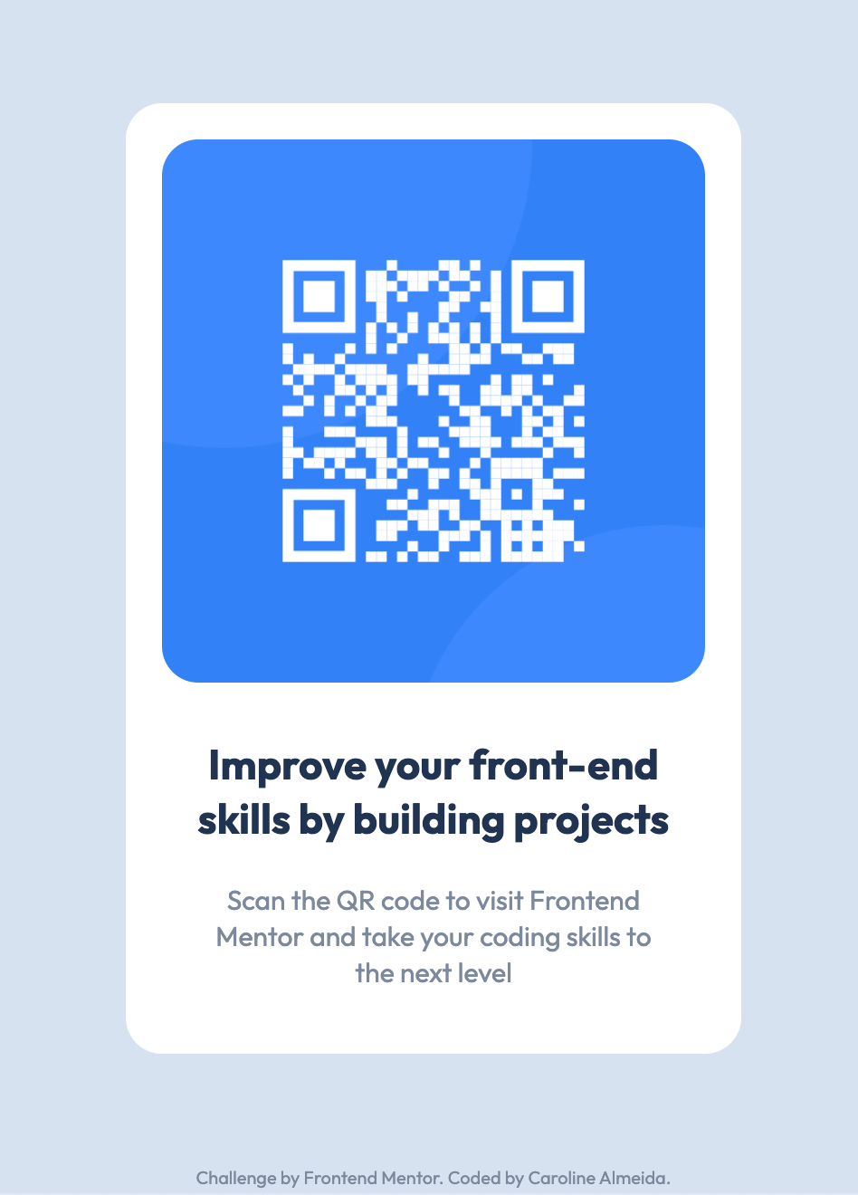 GitHub - devcarolinealmeida/qrcode-challenge: QR code component - my first Frontend Mentor ...