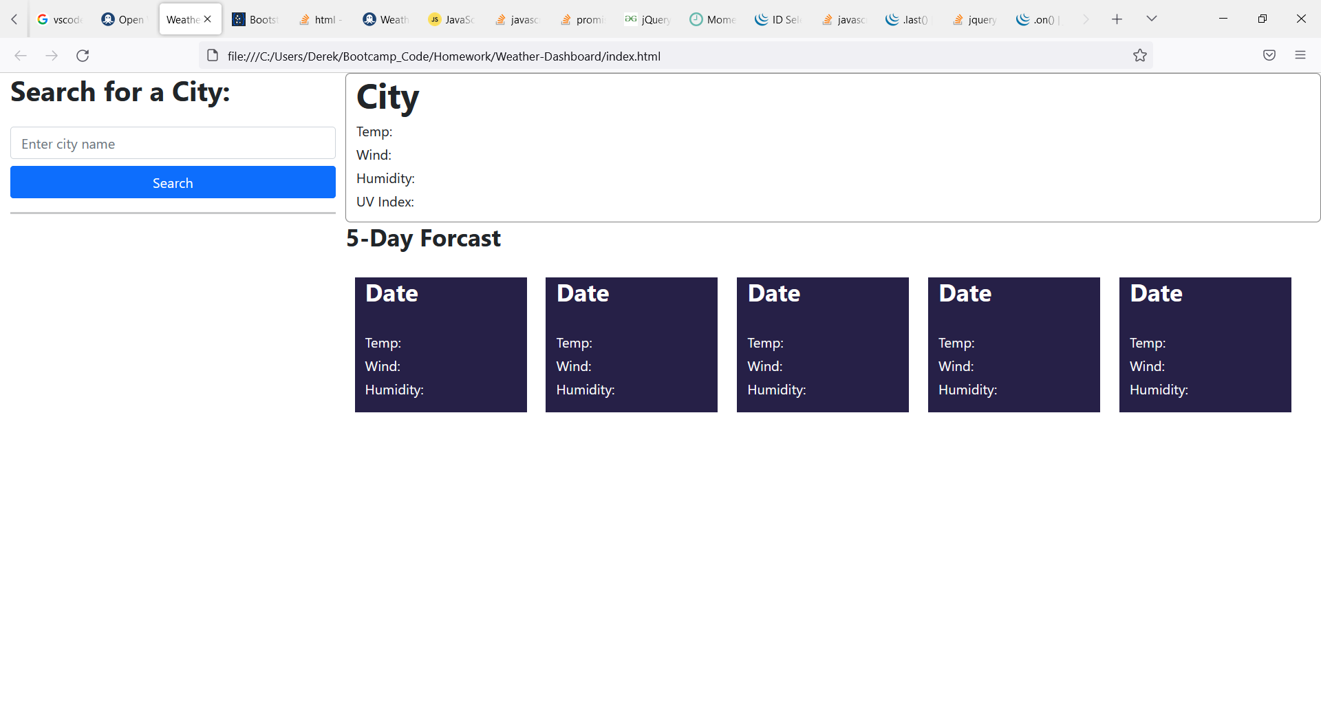 GitHub - Derjbass/Weather-Dashboard