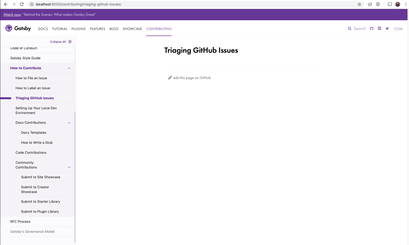 Docs Triaging Github Issues · Issue 11810 · Gatsbyjsgatsby · Github