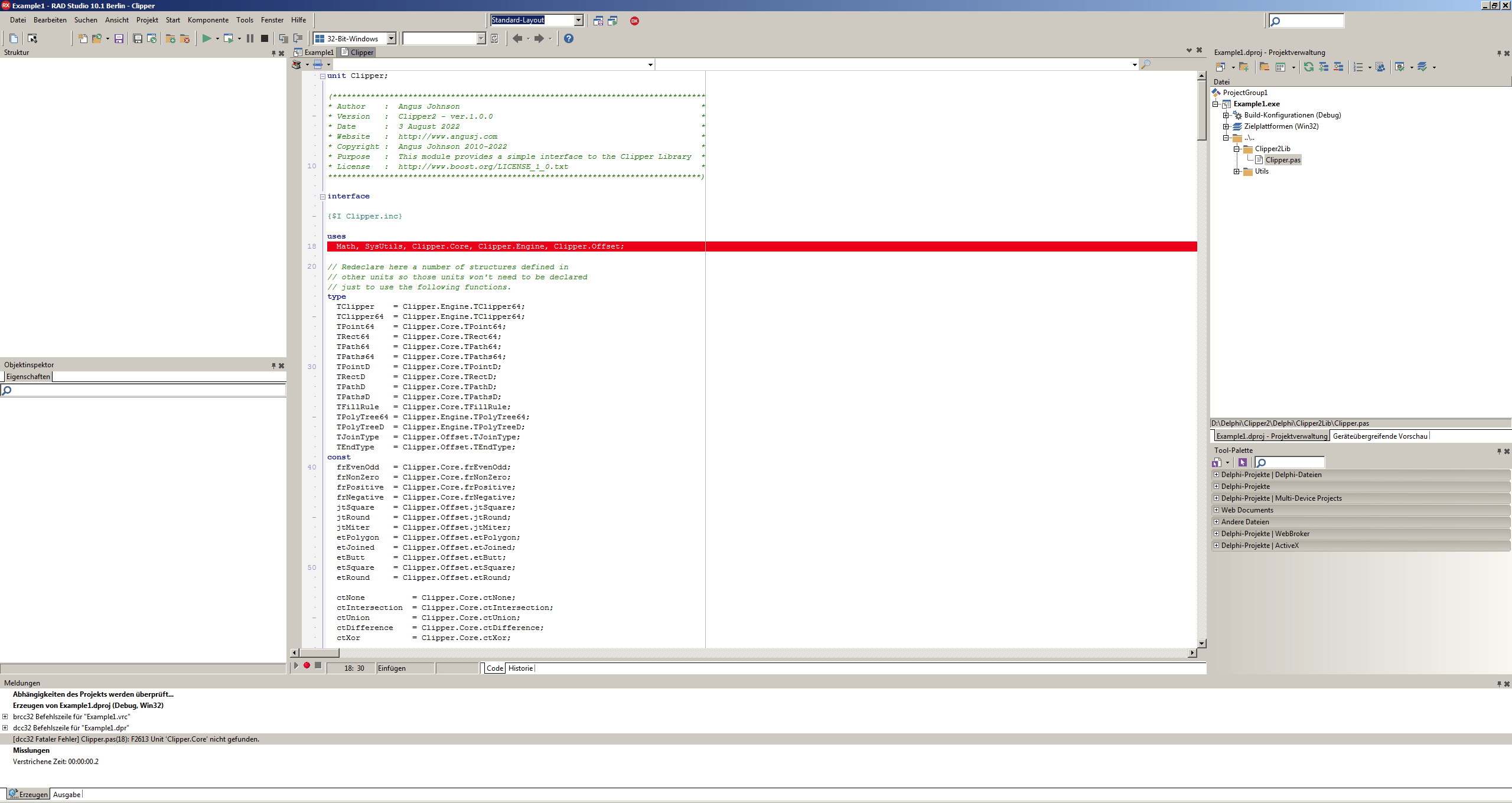 Example1.dpr needs some units. · Issue #153 · AngusJohnson/Clipper2 · GitHub