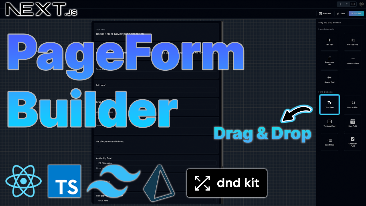 GitHub - adhamaa/form-builder: Full stack DragAndDrop Page form builder with Nextjs, Typescript ...
