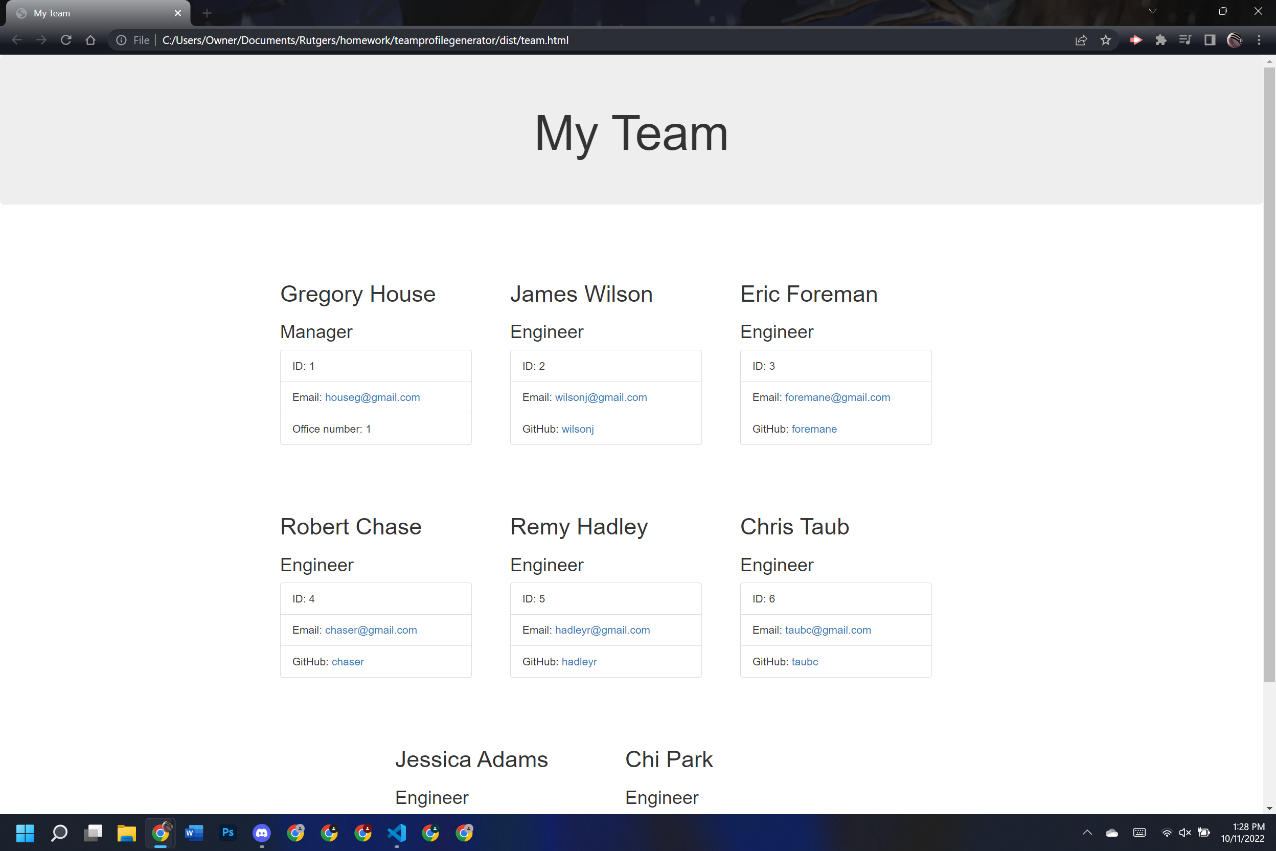 GitHub - ahuber25/teamprofilegenerator