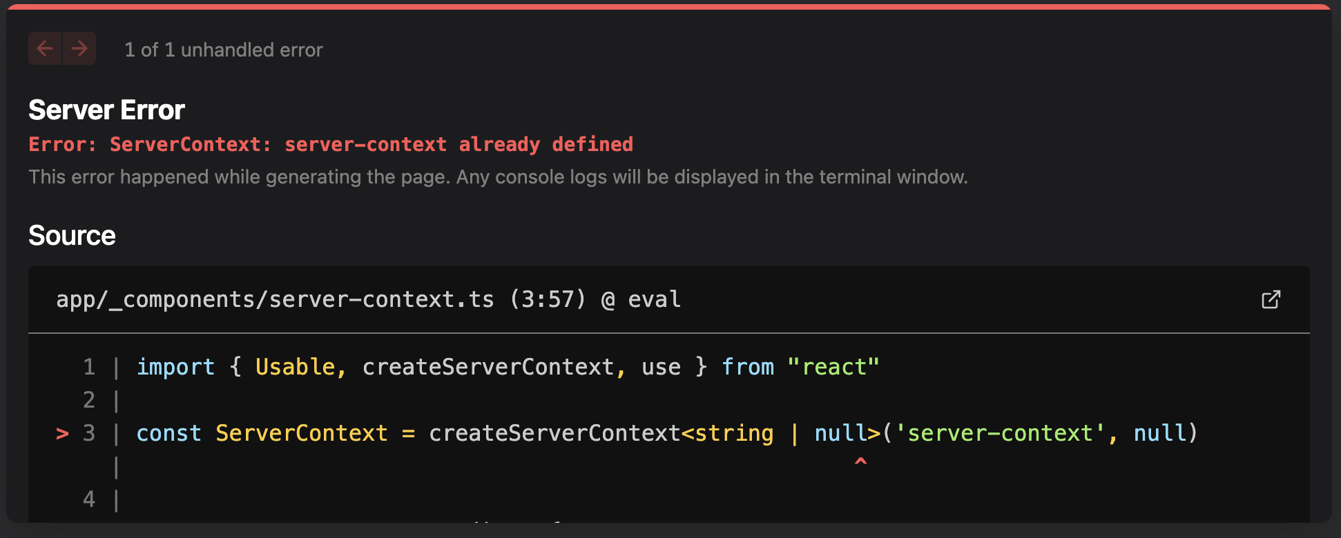 Error: ServerContext: [context] already defined · Issue #55750 · vercel ...