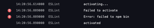 "Error: failed to npm bin" on launch · Issue #321 · apexskier/nova-eslint · GitHub