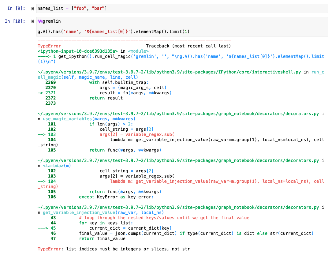 [BUG] List/tuple access is unsupported/incorrectly handled in cell magic variable injection ...