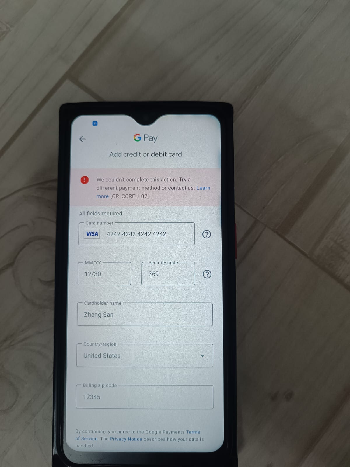 we couldn't complete this action.try a different payment method or contact us.[or_ccreu_02 ...