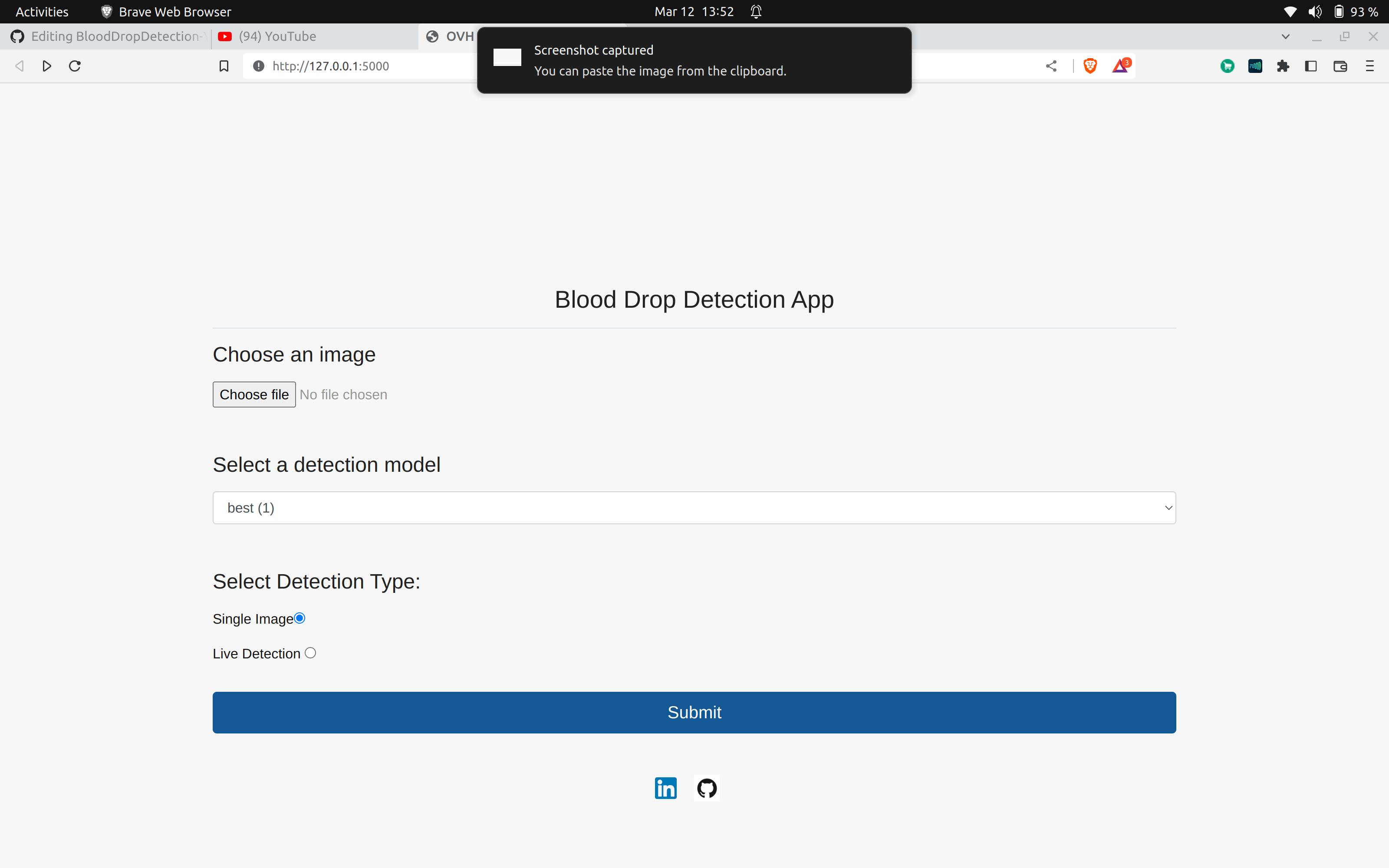 GitHub - akshaysanil/BloodDropDetection-Yolov5: Created a web application for detecting blood ...