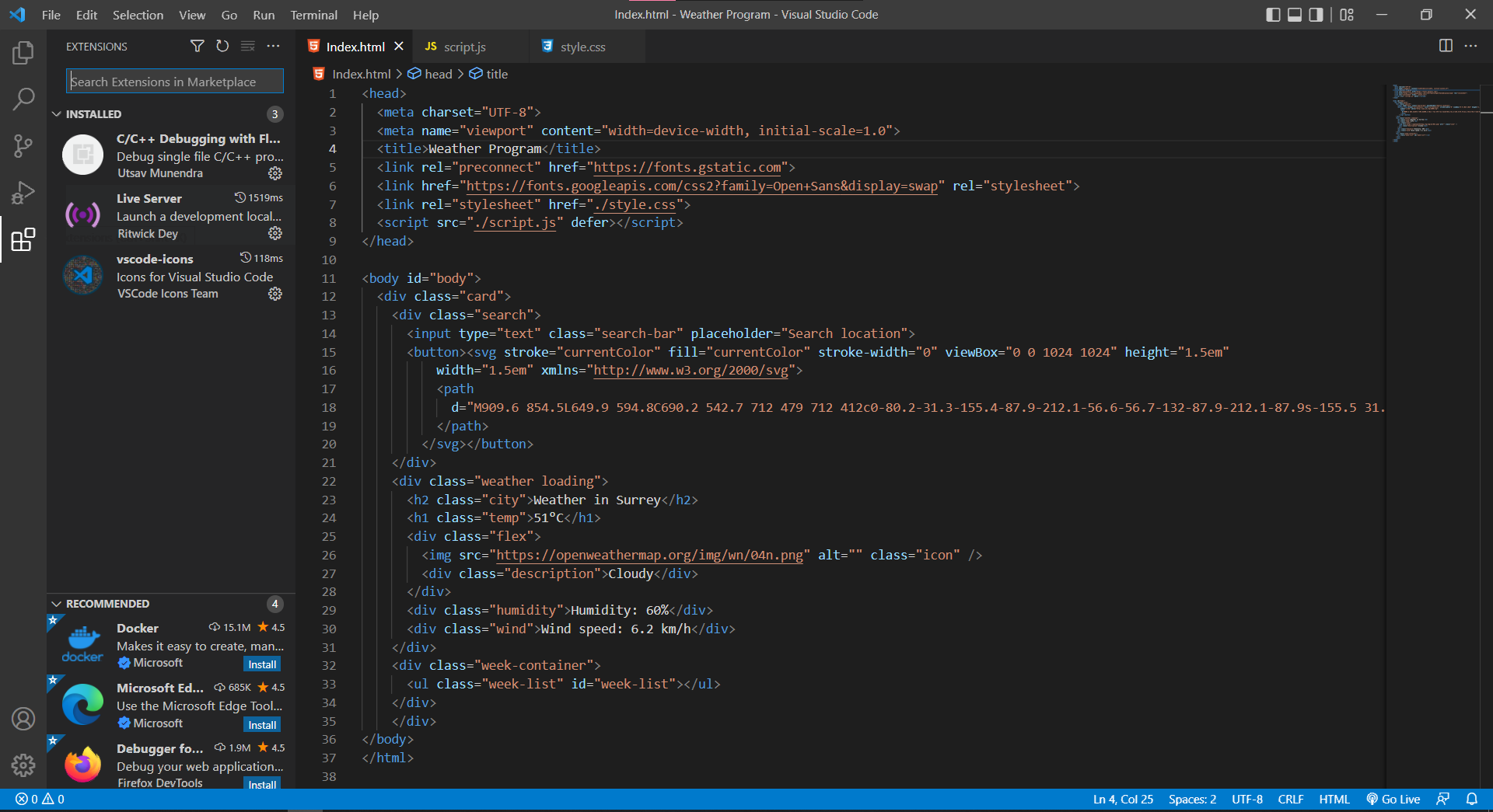 GitHub - nicholasqy/Weather-Program: Weather Application
