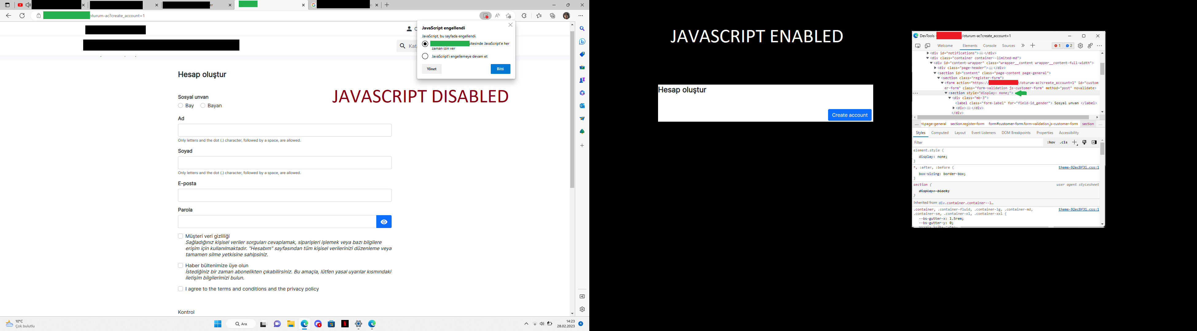 The registration form is being unexpectedly hidden by JavaScript. · Issue #463 · PrestaShop ...