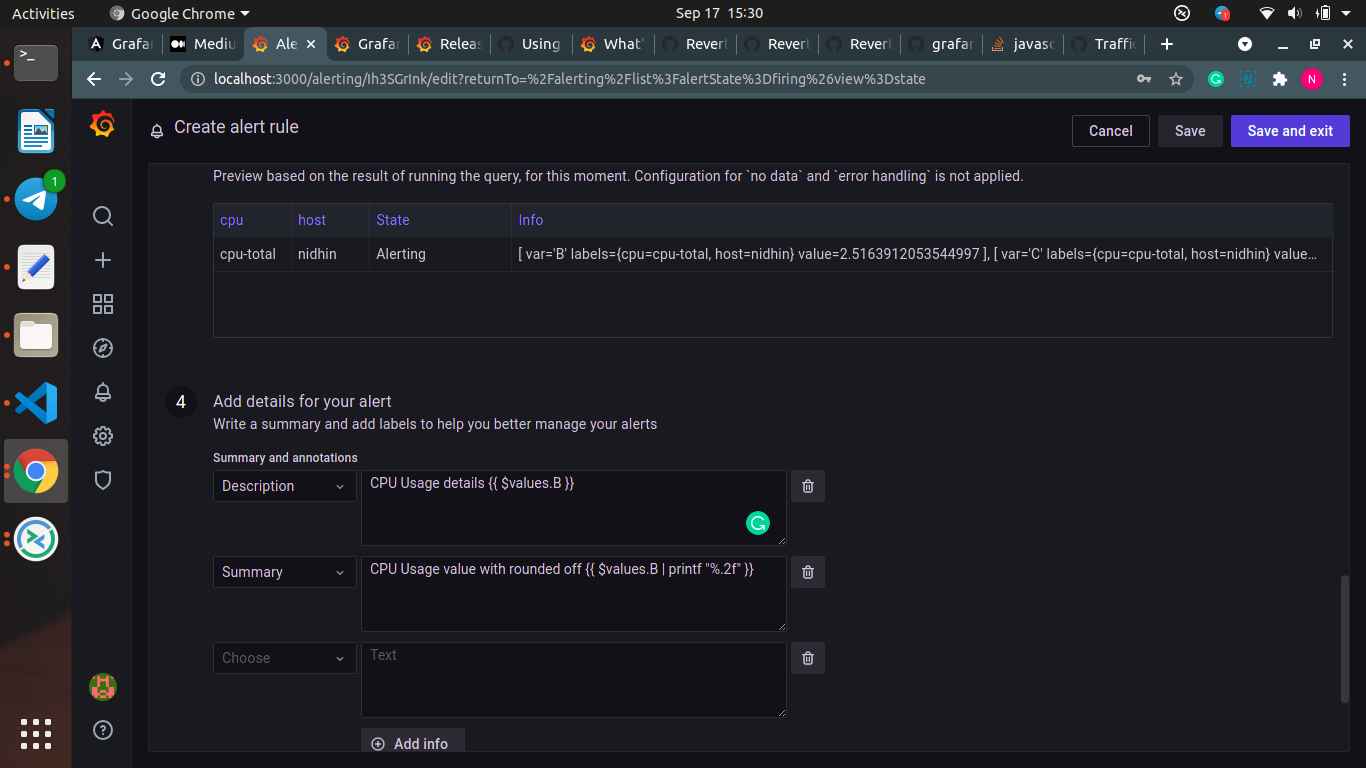 Using {{ $value }} doesnt return value · Issue #37393 · grafana/grafana · GitHub
