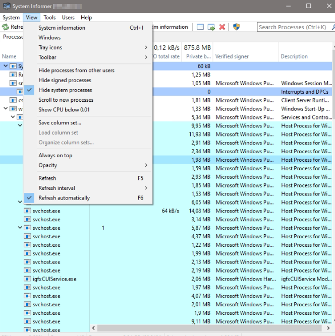 Hide System Processes · Issue 1640 · Winsiderss Systeminformer · Github