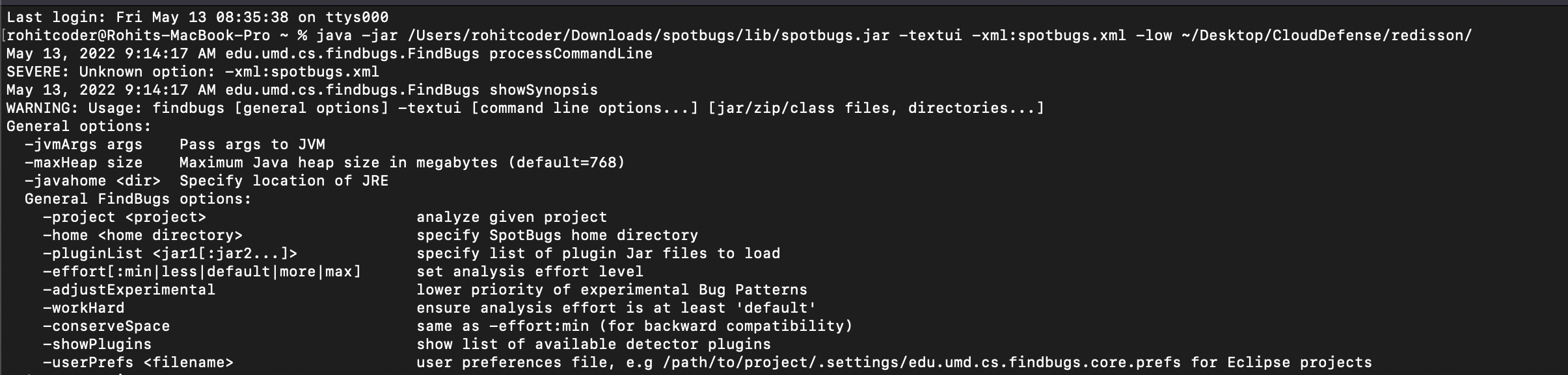 Need Help With Running Spotbugs In Cli Mode · Issue 2048 · Spotbugs Spotbugs · Github