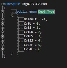 [BUG] Emgu.Cv.CvEnum.DepthEnum not existing yet defined · Issue #725 · emgucv/emgucv · GitHub