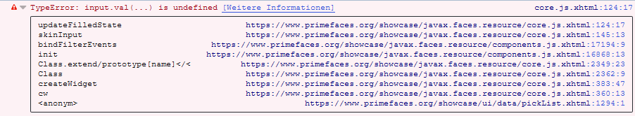 Picklist Showcase Is Broken Js Error Causing Subsequent Problems · Issue 4905 · Primefaces