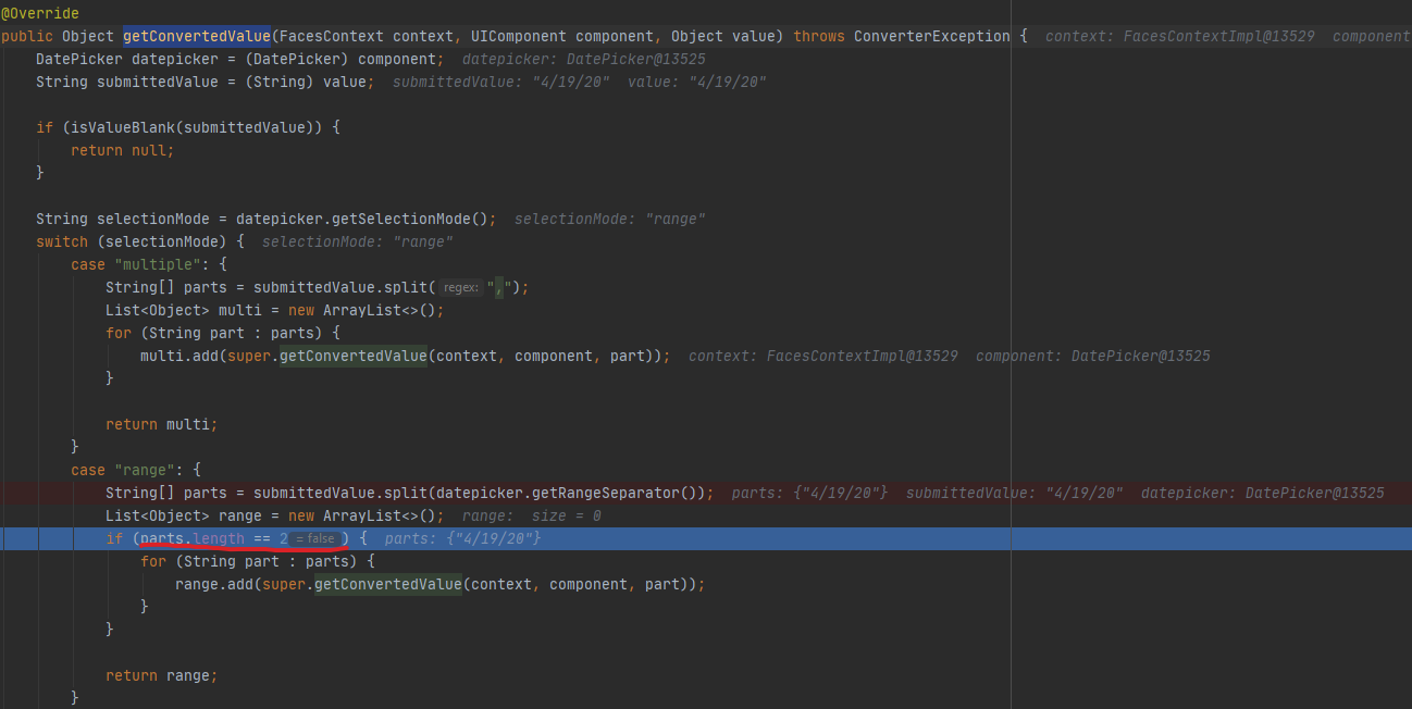 DatePicker: selectEvent with selectionMode="range" and AJAX Event dateChange not work · Issue ...