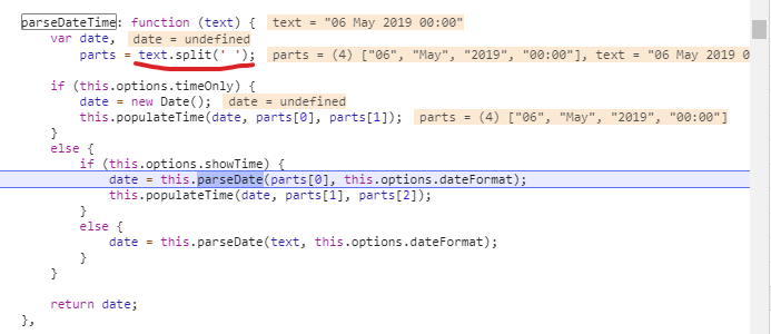 DatePicker: JS error with pattern containing blank and showTime="true" · Issue #5865 ...