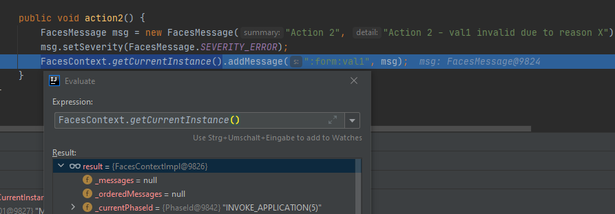 Global: Invalid state for inputs referenced from a FacesMessage via ...