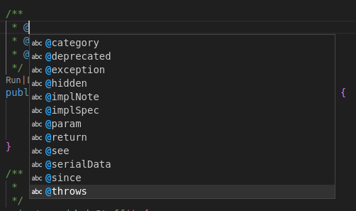 Some Javadoc Tags Autocomplete Code Not Supported Anymore · Issue 3180 · Redhat Developer