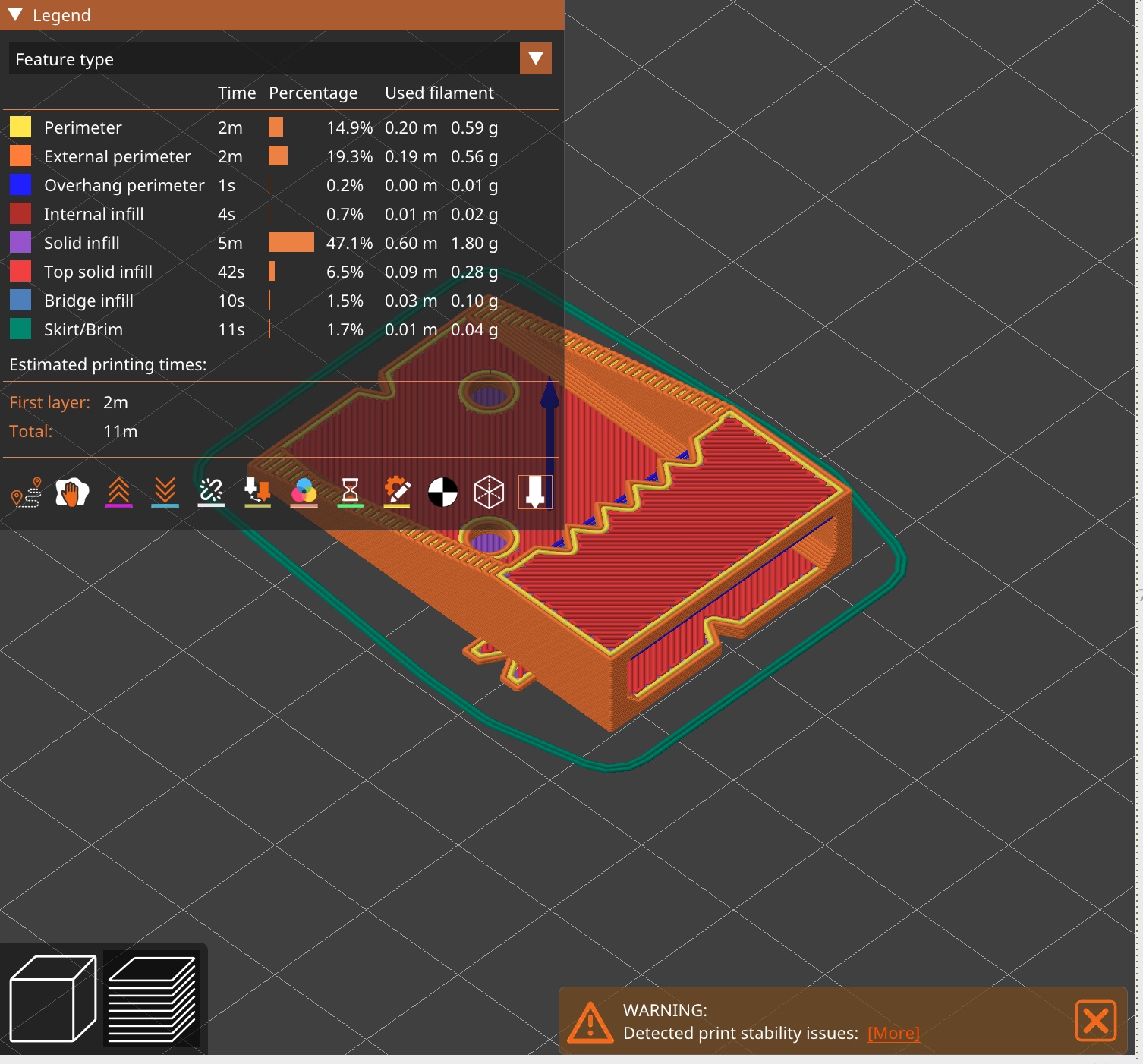 Incorrect detection of print stability issues with simple puzzle cube piece · Issue #9587 ...