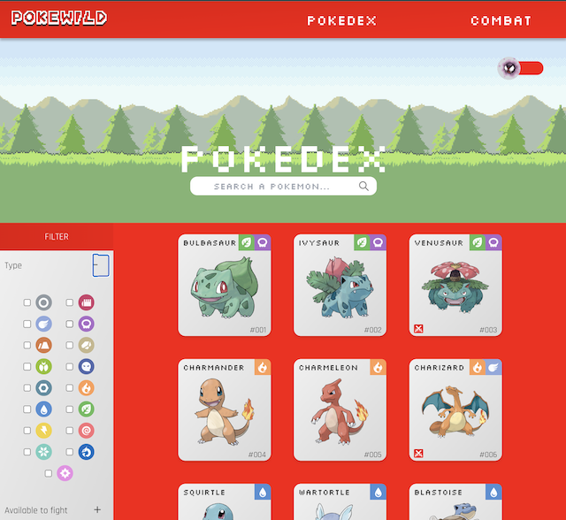 GitHub - Tomahawkiwi/Project-2_Pokewild: React project about creating a ...