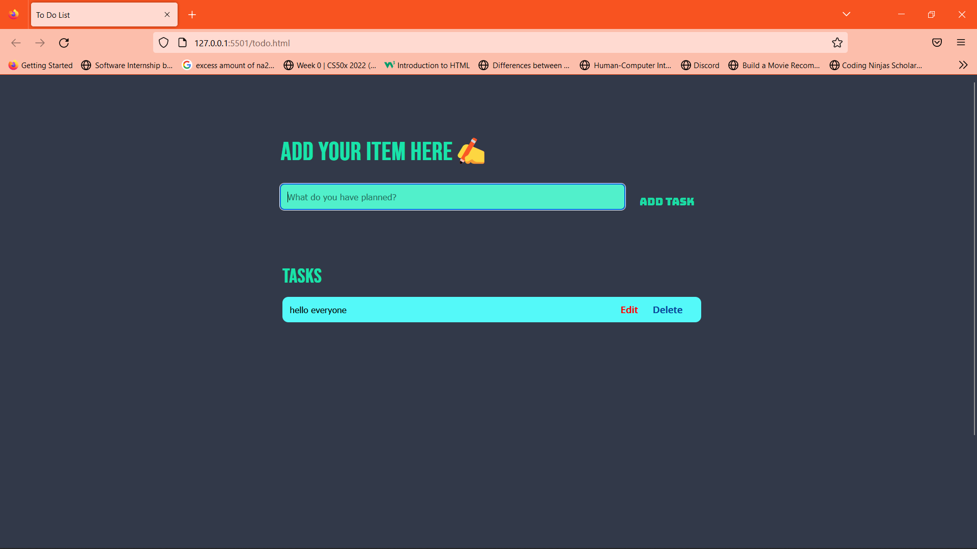 GitHub - hanishtharwani123/To-Do-list-Project