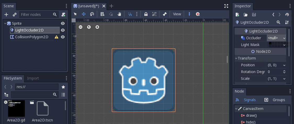 no line when drawing LightOccluder2D polygon · Issue #16047 · godotengine/godot · GitHub
