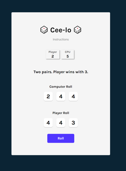 GitHub - jkol7/cee-lo