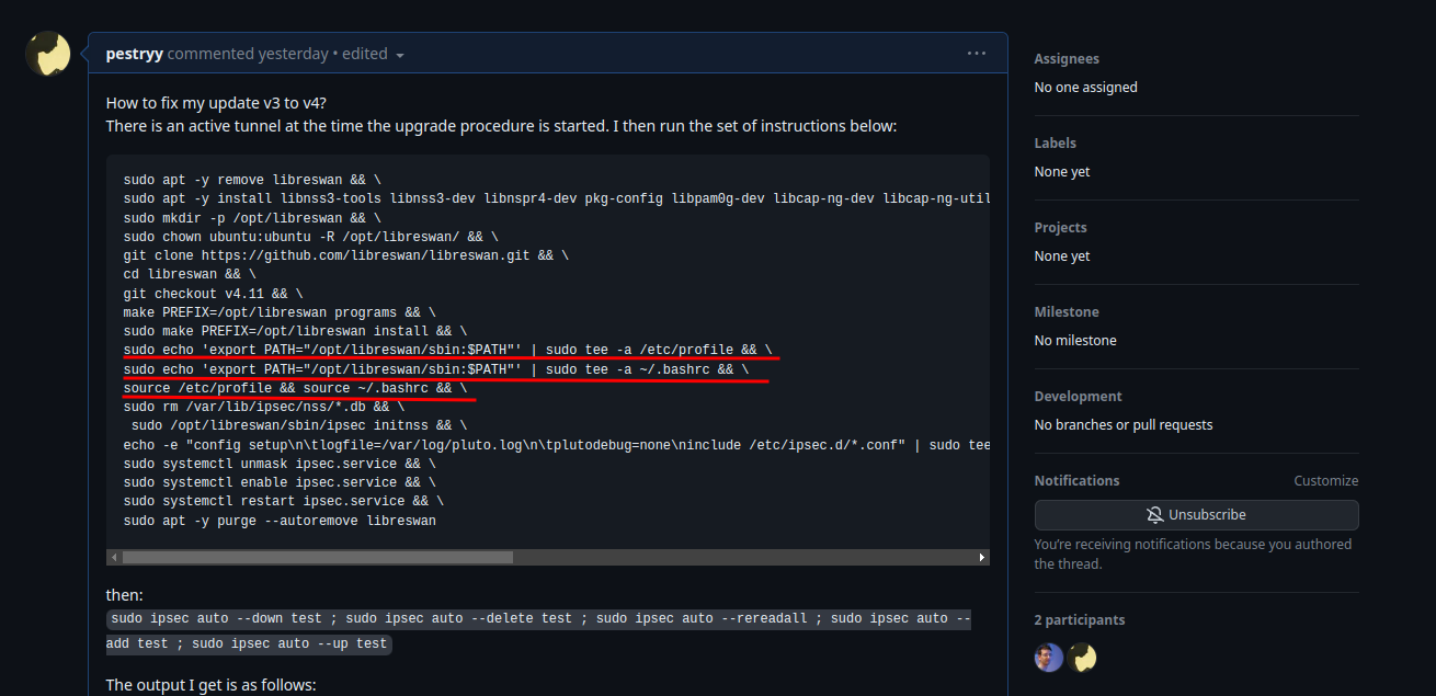 Errors after update v3 to v4 · Issue #1205 · libreswan/libreswan · GitHub