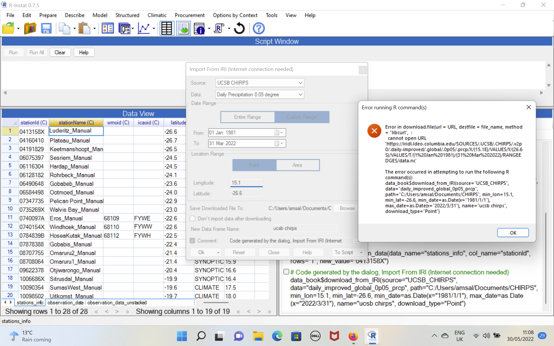 Climatic >File >Import from IRI Data Library · Issue #7509 · IDEMSInternational/R-Instat · GitHub