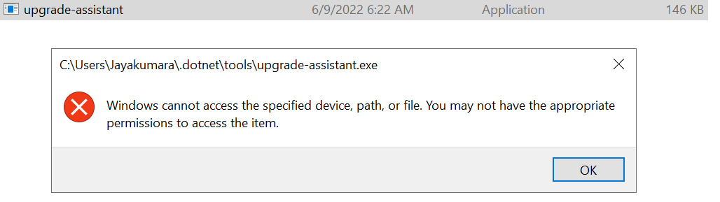 Access is denied · Issue #1155 · dotnet/upgrade-assistant · GitHub