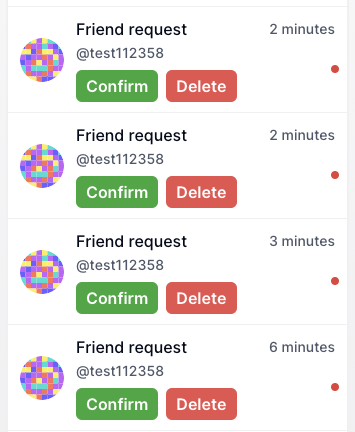 Notifications tab shows multiple friend request notifications from the same user · Issue #2693 ...