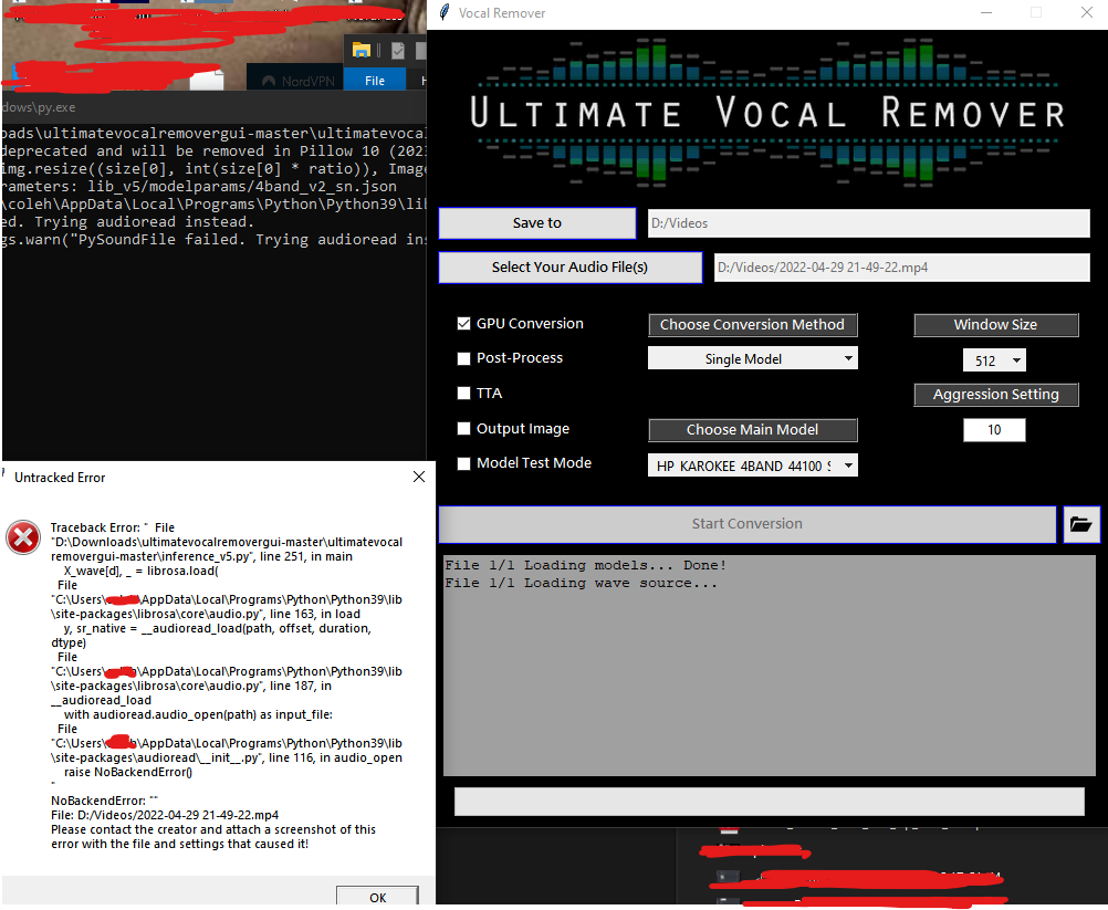 Can't load wave source? · Issue #166 · Anjok07/ultimatevocalremovergui ...