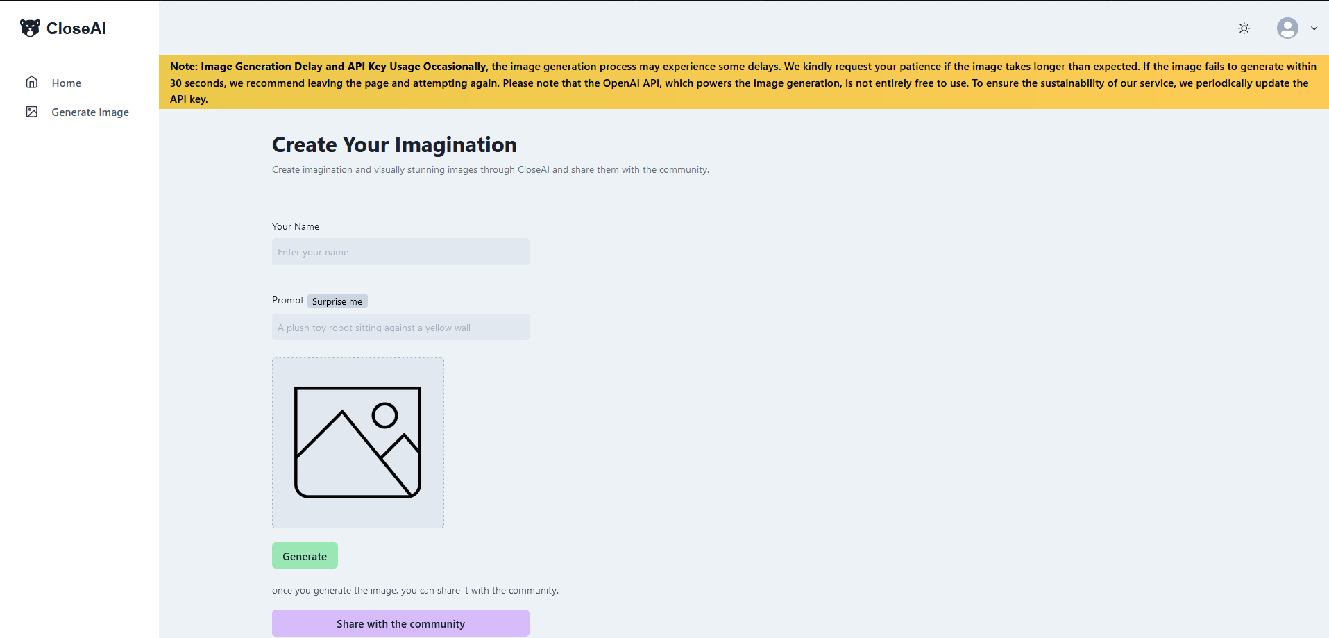 GitHub - hrithikvishwakarma001/CloseAI-Imaginary-Image-AI-generator: deploy link 🎉