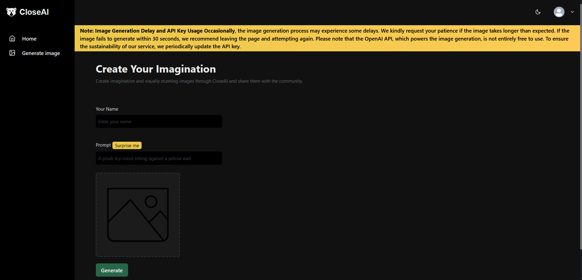 GitHub - hrithikvishwakarma001/CloseAI-Imaginary-Image-AI-generator: deploy link 🎉