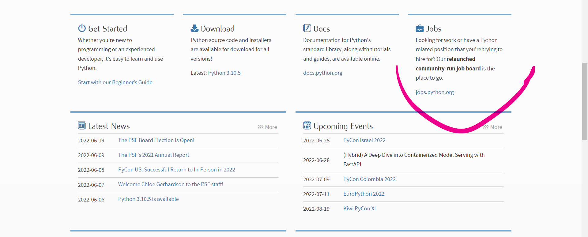 Blue empty tab space on the website · Issue #2064 · python/pythondotorg · GitHub