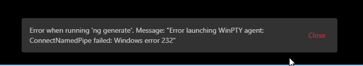 Message: "Error launching WinPTY agent: ConnectNamedPipe failed: Windows error 232" · Issue #789 ...