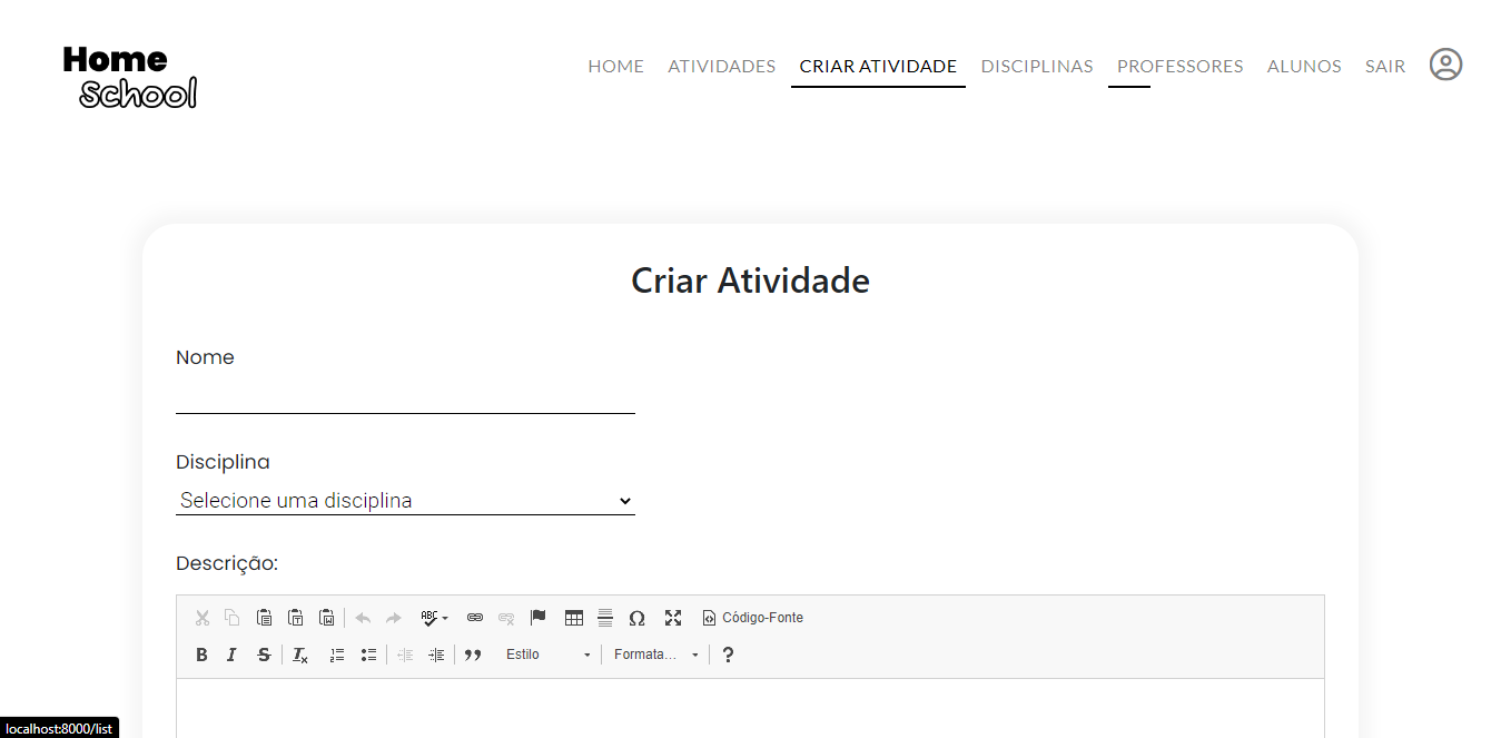 GitHub - johnalysonn/homeschool: Sistema Full Stack de minha autoria, que simula o ensino EAD ...