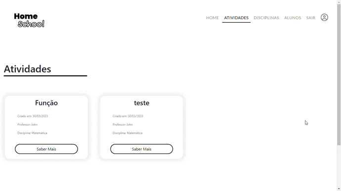 GitHub - johnalysonn/homeschool: Sistema Full Stack de minha autoria, que simula o ensino EAD ...