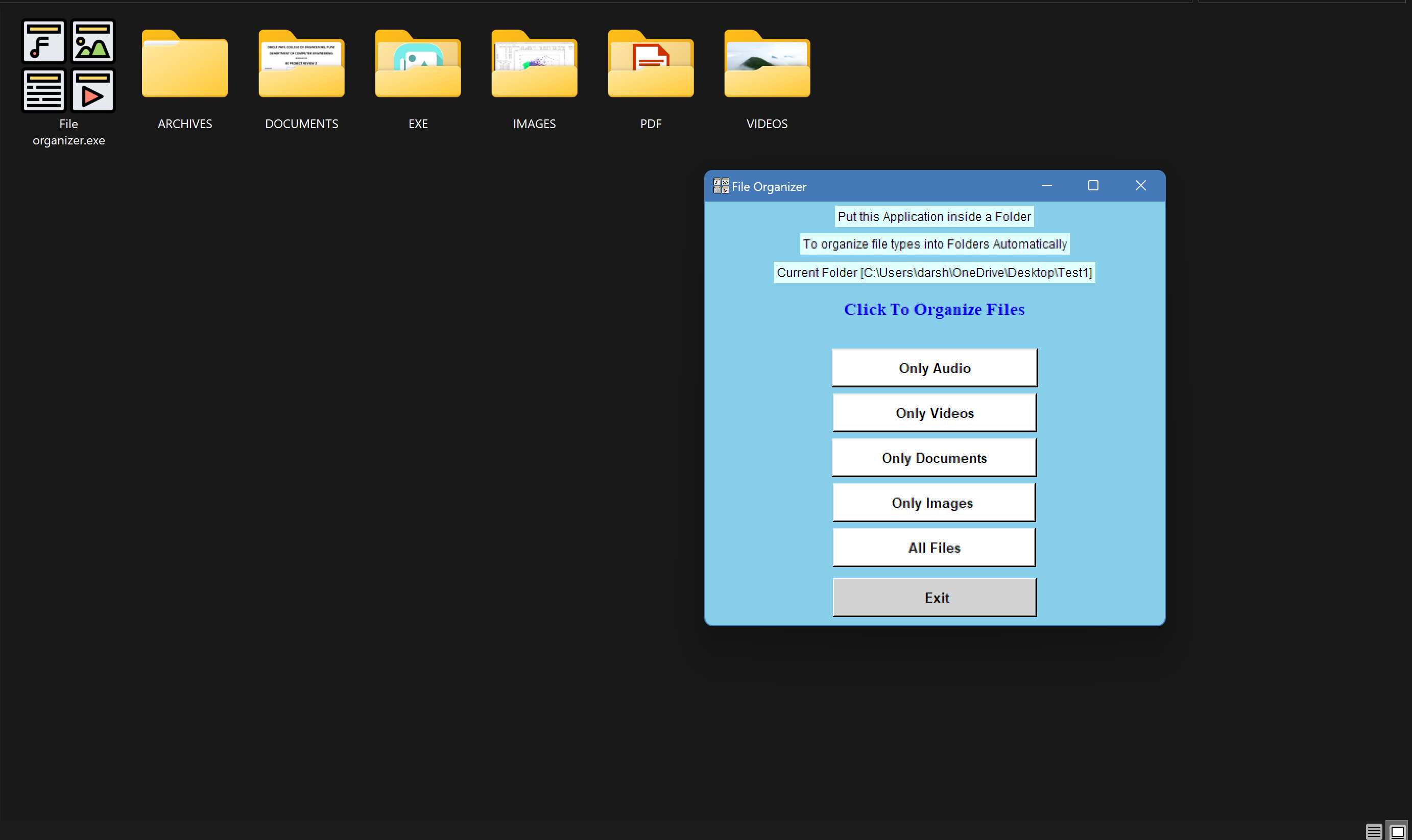 GitHub - darsh5921/File-Organizer: Organize All types of File Formats ...