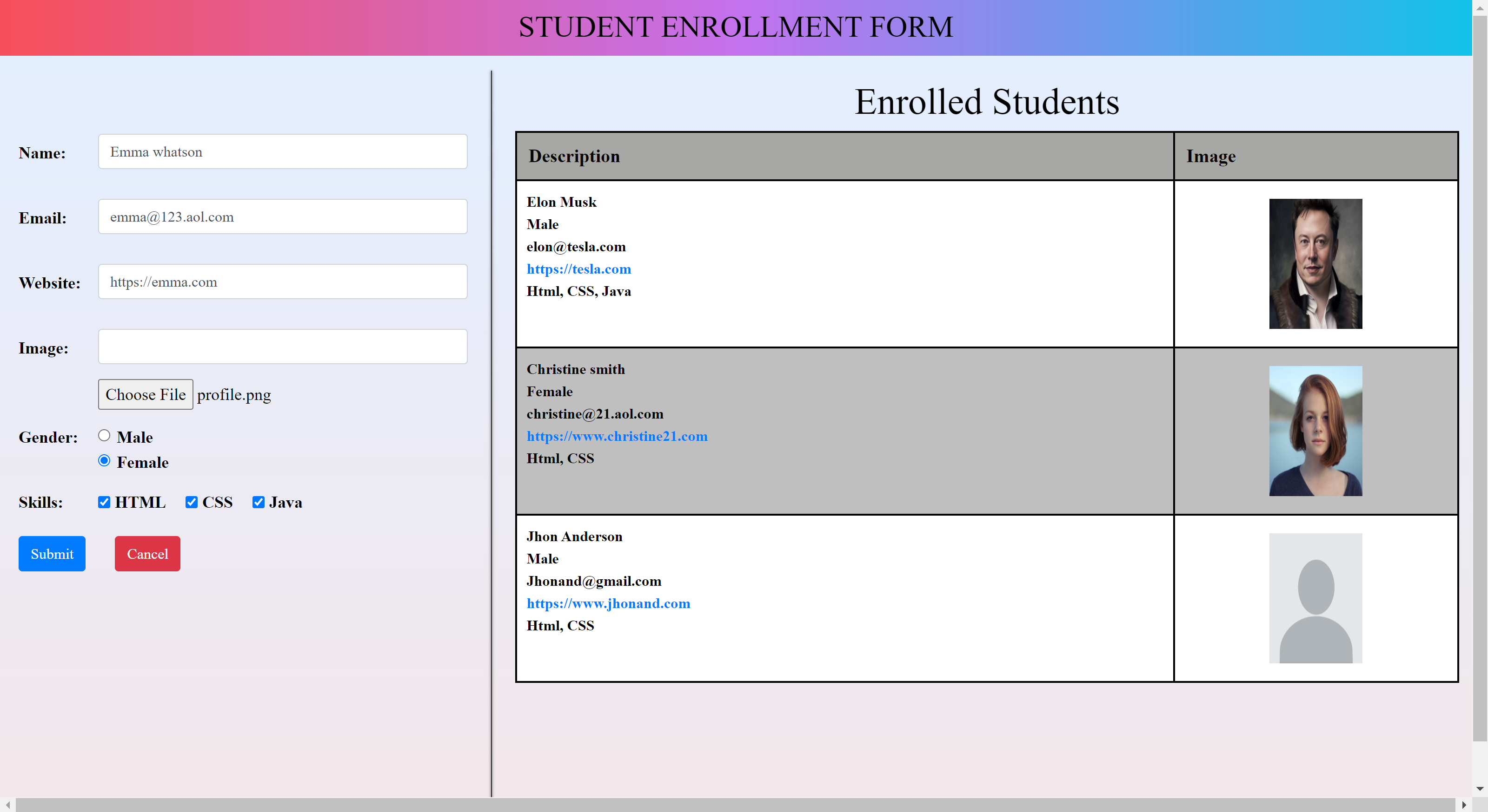 GitHub - darsh5921/Student-Registration: Student Registration Form ...