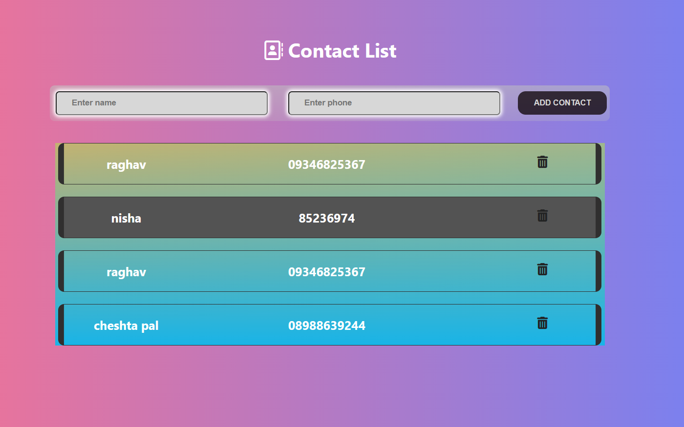 GitHub - cheshta0112/Contact_List