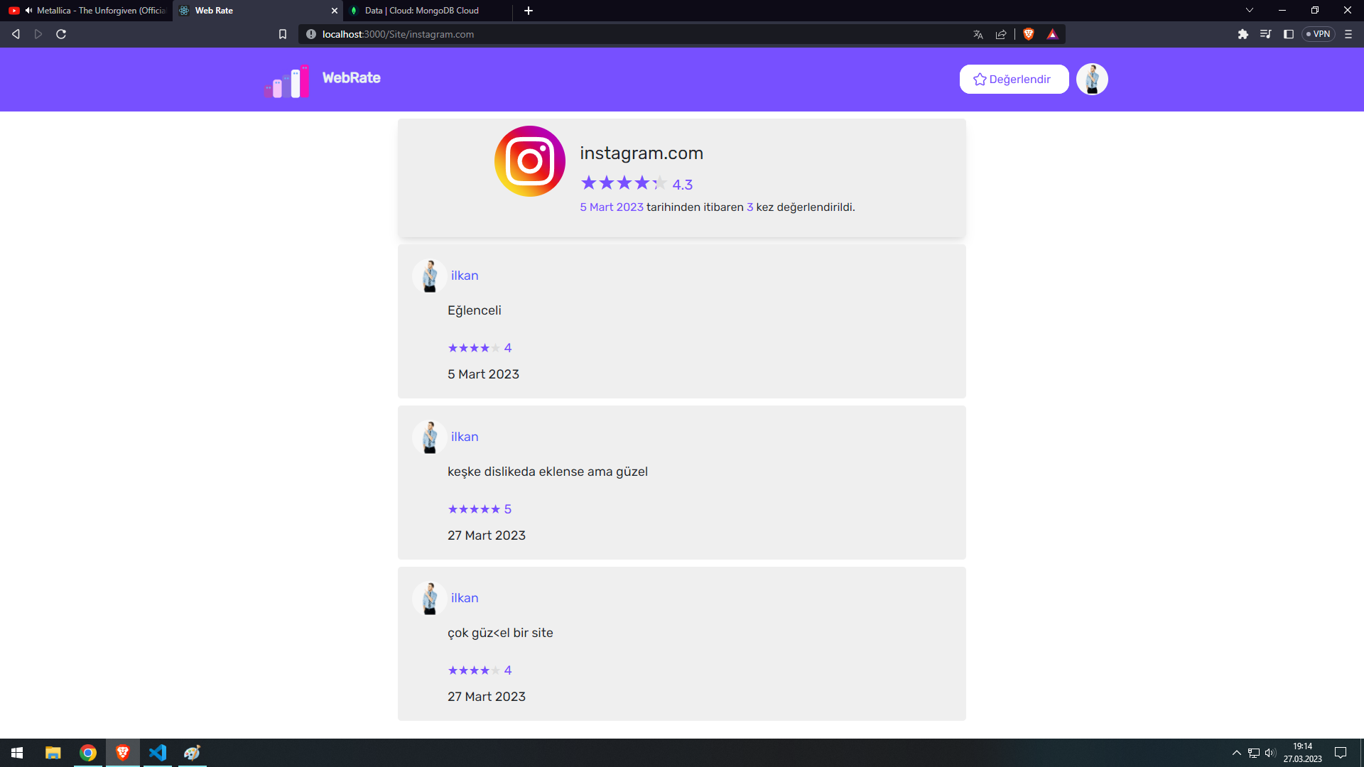 GitHub - Vol4tile/Webrate: MERN Stack Website Rating Platform
