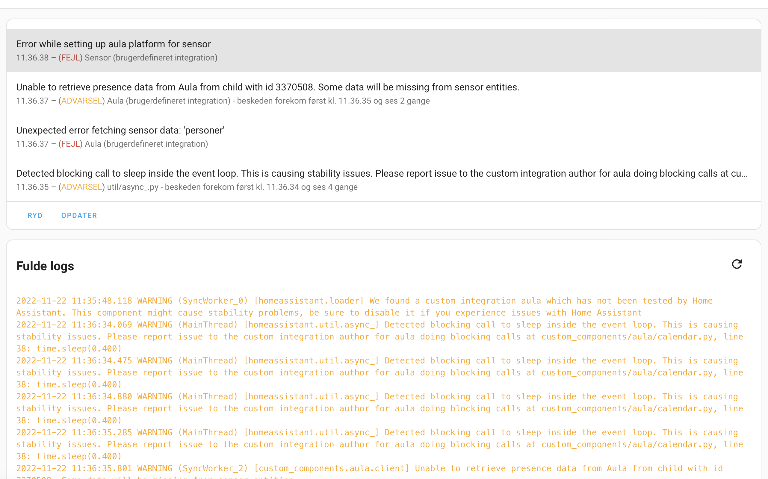 Ingen sensorer, kun kalender · Issue #38 · scaarup/aula · GitHub