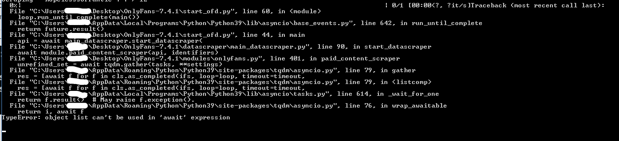 Traceback & TypeError when "Scraping Paid Content" · Issue #1570 · UltimaHoarder/UltimaScraper ...