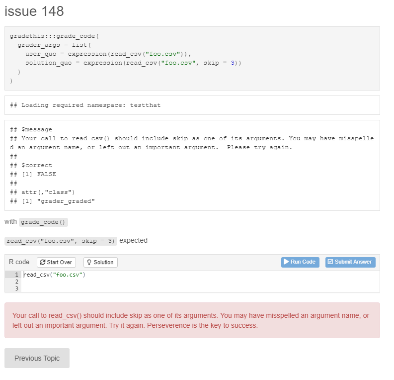 Distinguish between written and default args in grade_code feedback · Issue #148 · rstudio ...